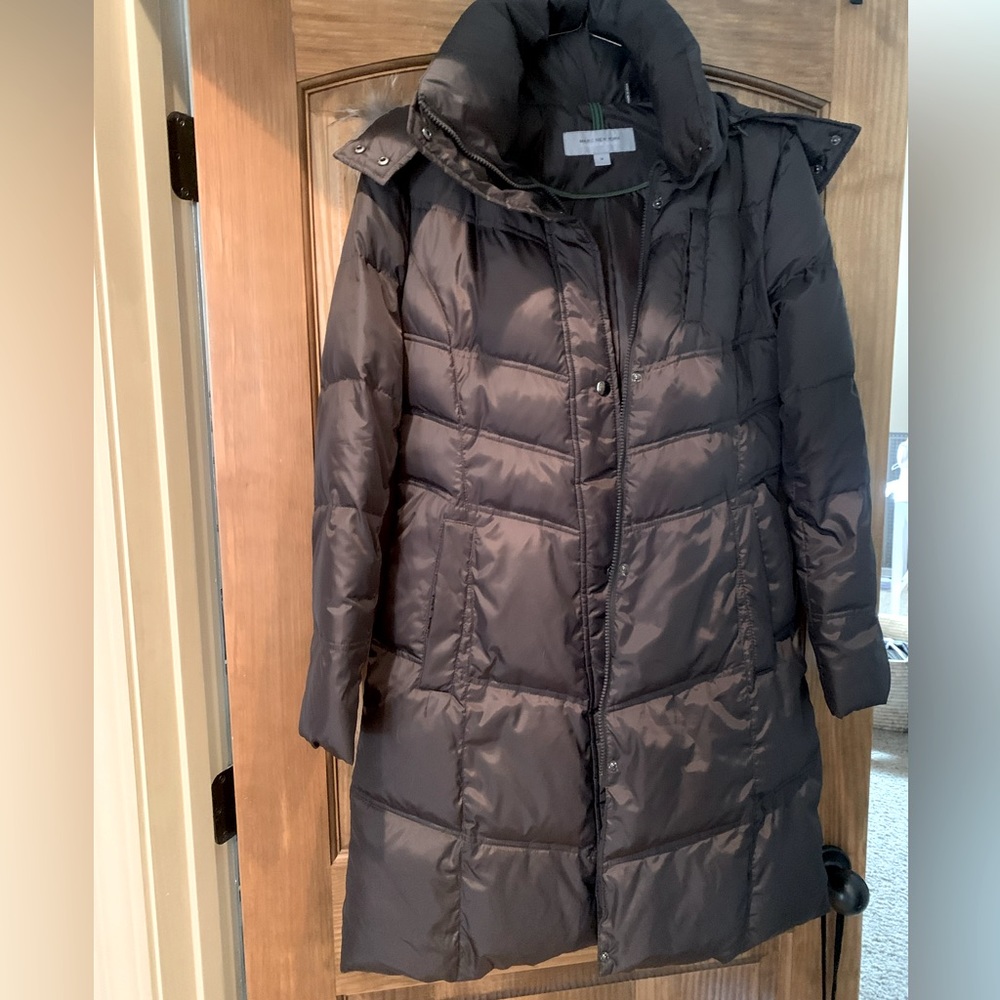 Mark New York Long Puffer Jacket With Faux Fur Hood - Gem